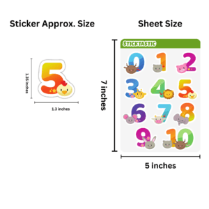 Numbers Paper Sticker Sheets (set of 2 sheets) | Sticktastic