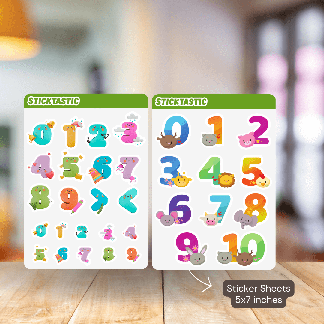 Numbers Paper Sticker Sheets (set of 2 sheets) | Sticktastic