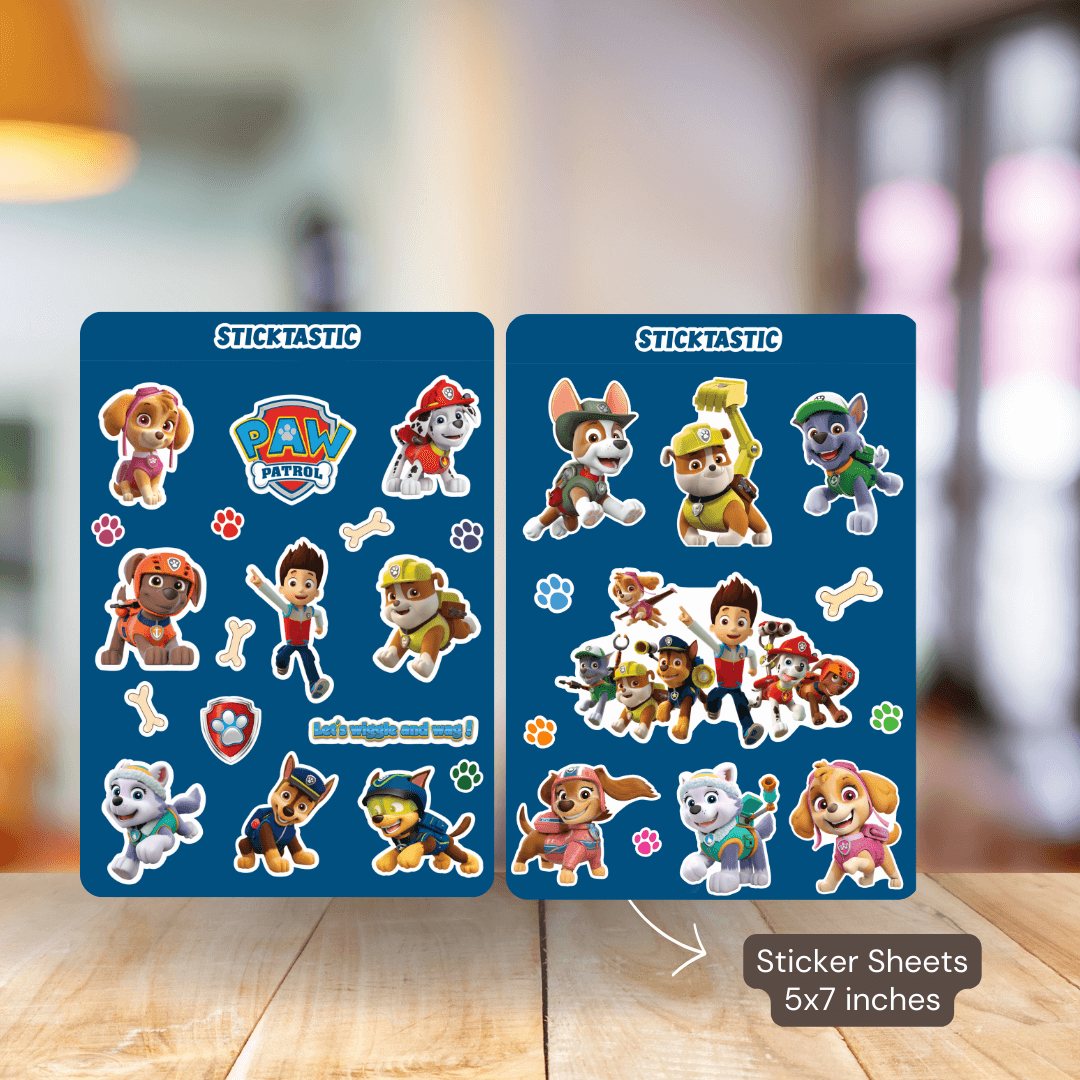 Paw Patrol Paper Sticker Sheets (set of 2 sheets) | Sticktastic